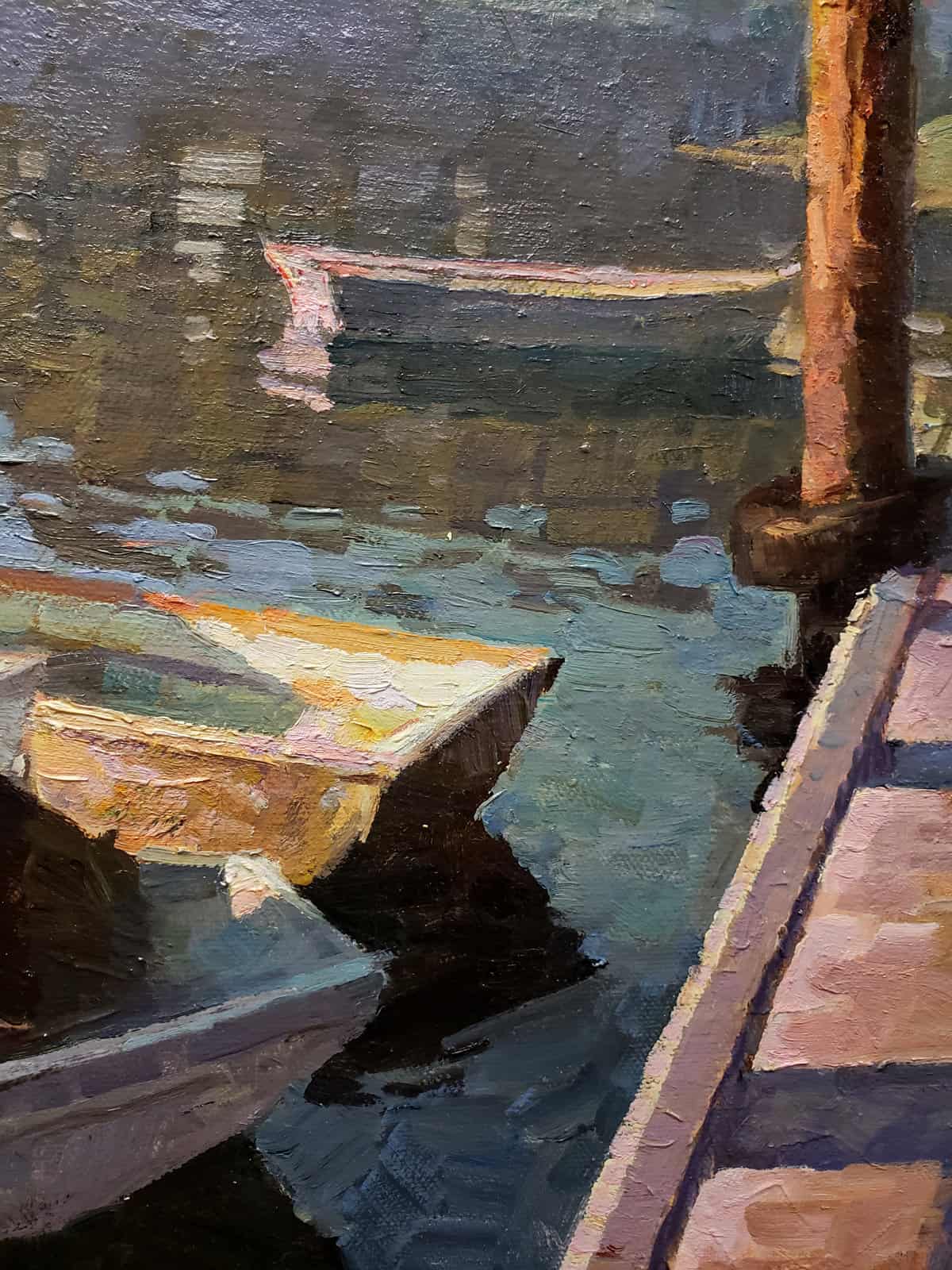 Calvin Liang – Reflection; Sausalito, California, Oil on canvas 12″x 24 ...