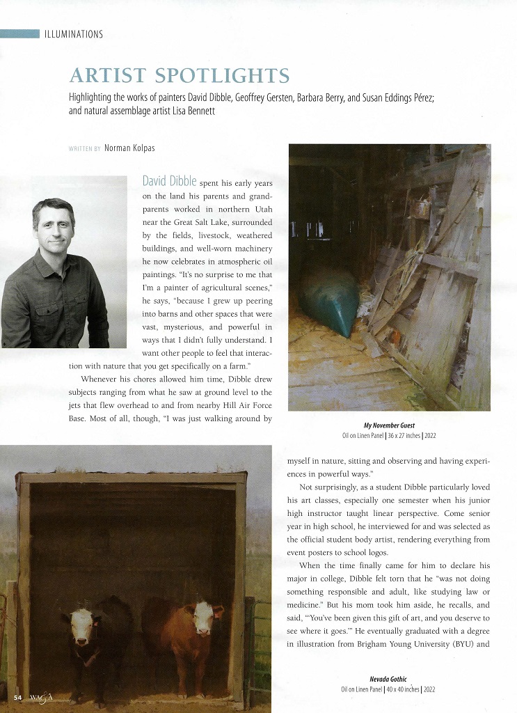 David Dibble in Western Art & Architecture Magazine May-June 2024 ...